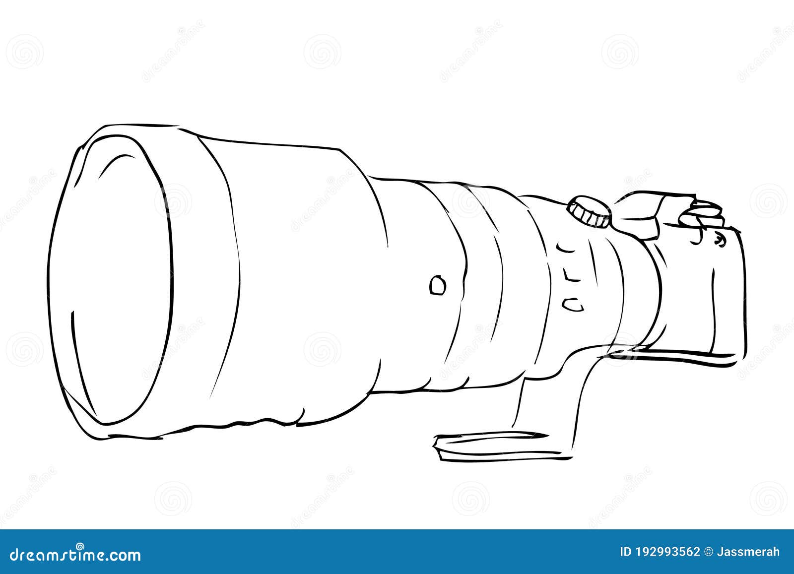Mirrorless or Proffesional Digital Camera, Vector Outline Manual Draw ...