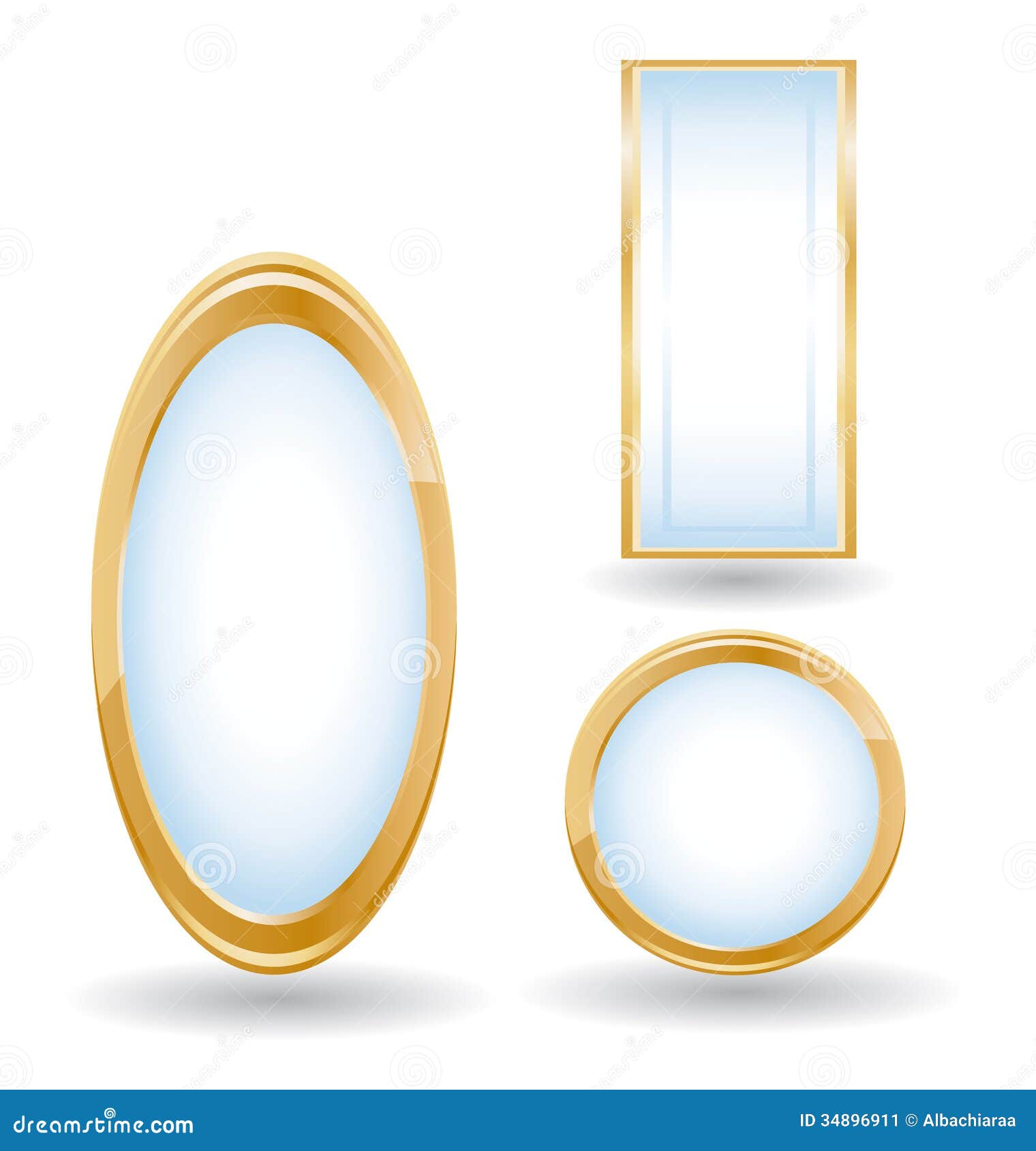 Mirrors stock vector. Illustration of bath, golden, beautiful - 34896911