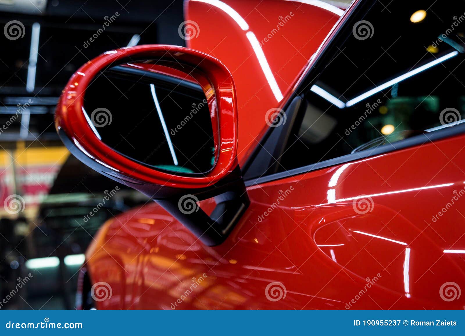Mirrors and Details of Red Sport Car Stock Image - Image of elegance ...