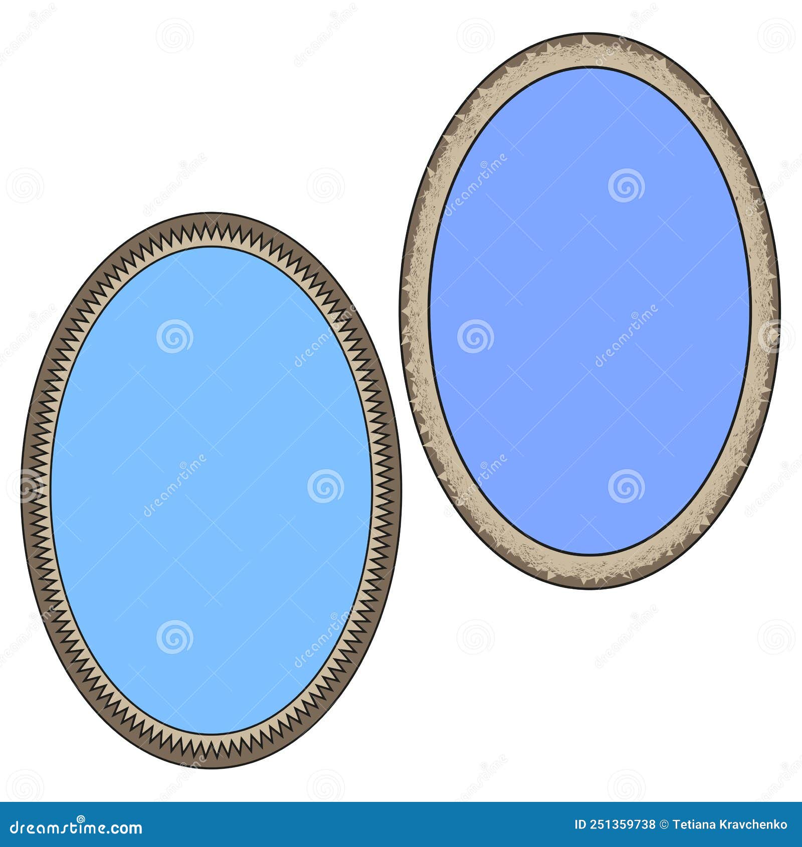 Mirrors in the Frame. Frame Set. Vector Illustration. Stock Image Stock ...
