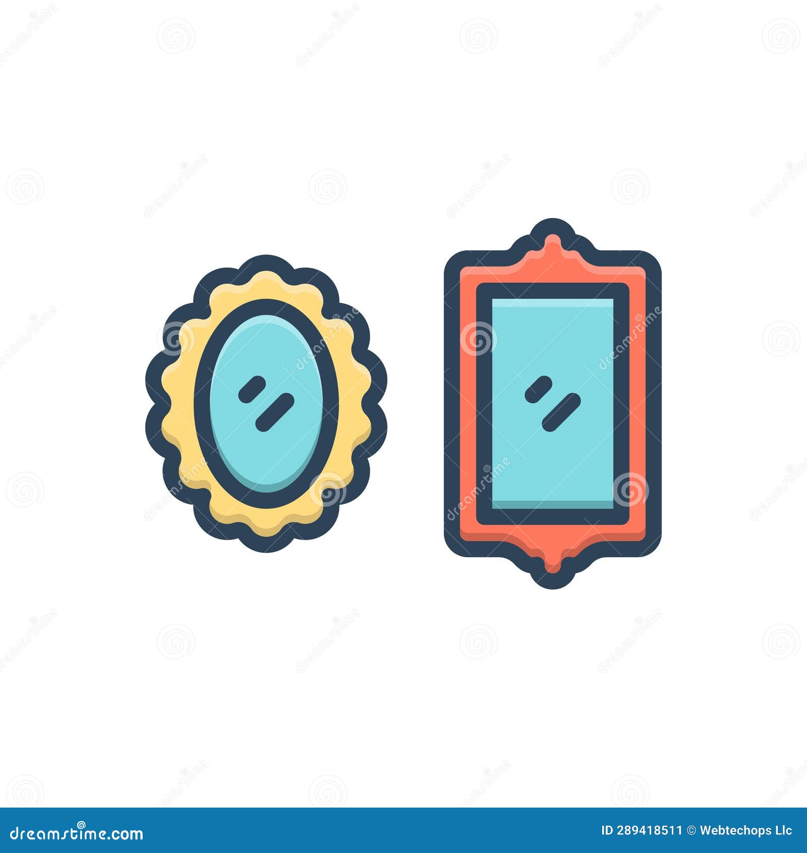 Color Illustration Icon for Mirrors, Glass Reflector and Fashion Stock ...