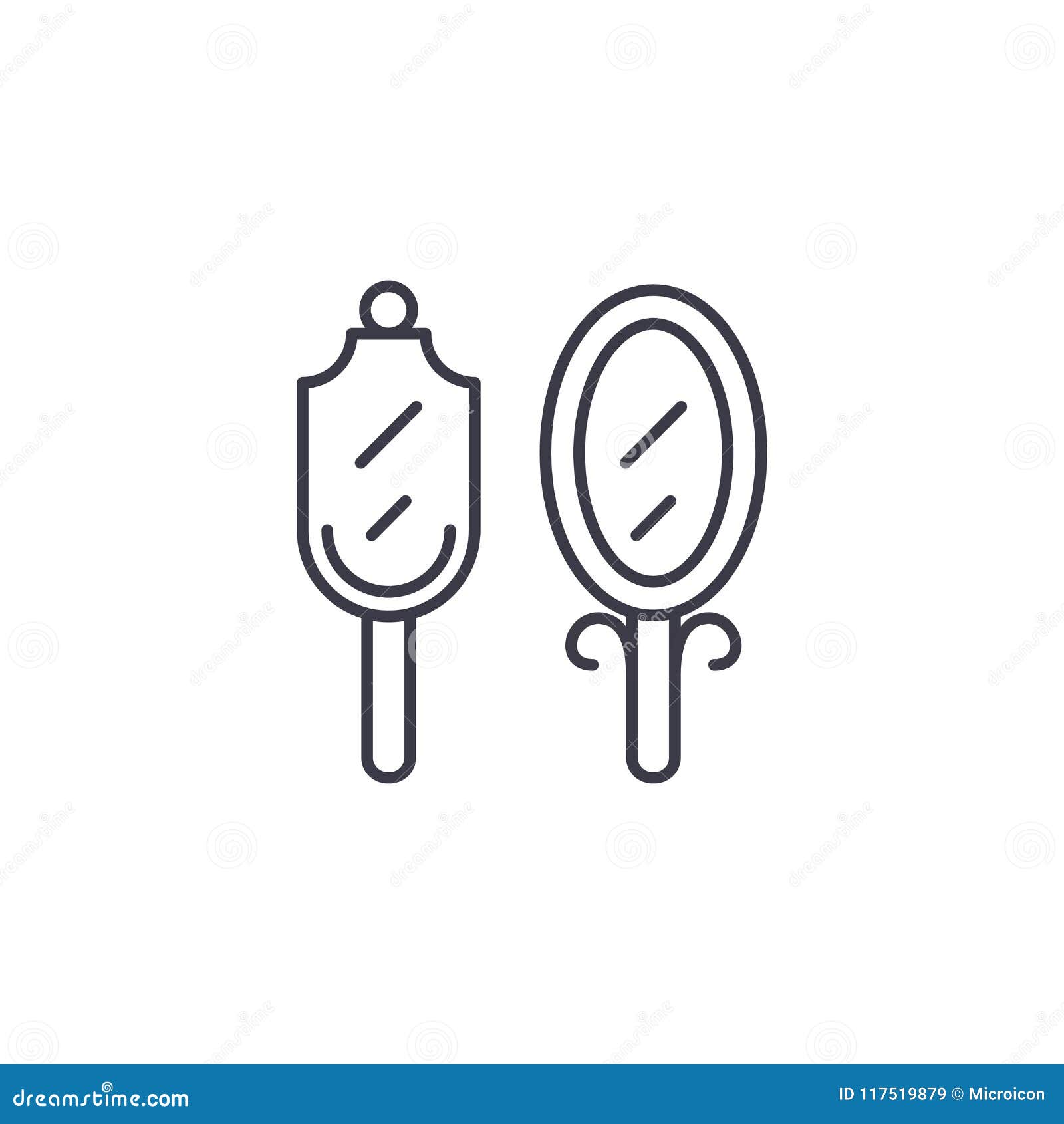 Mirrors Linear Icon Concept. Mirrors Line Vector Sign, Symbol ...