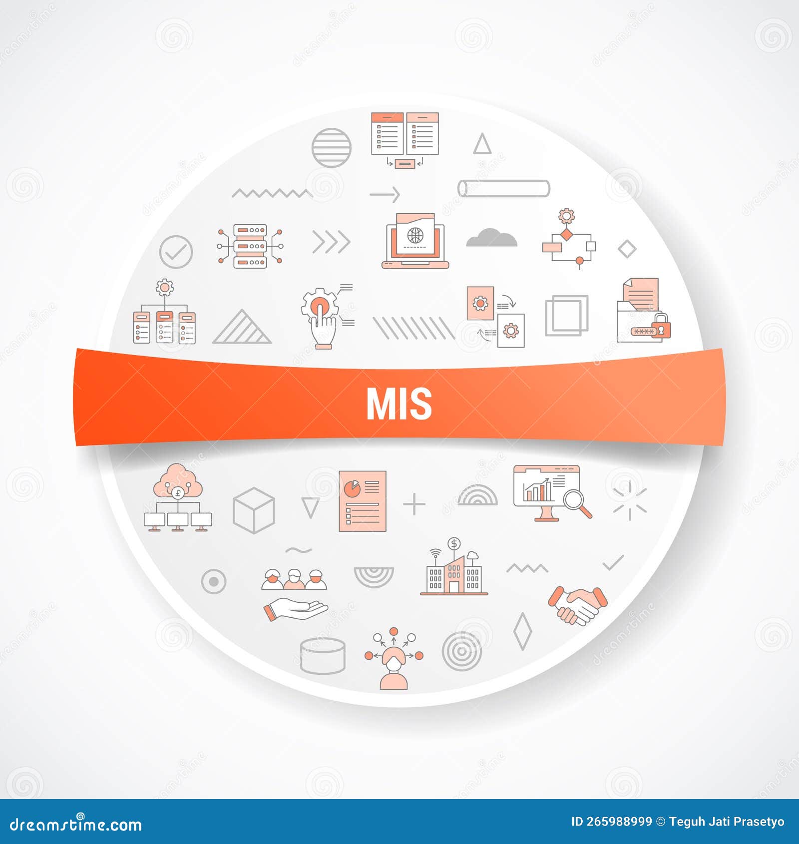 Mis Management Information System Concept with Icon Concept with Round ...