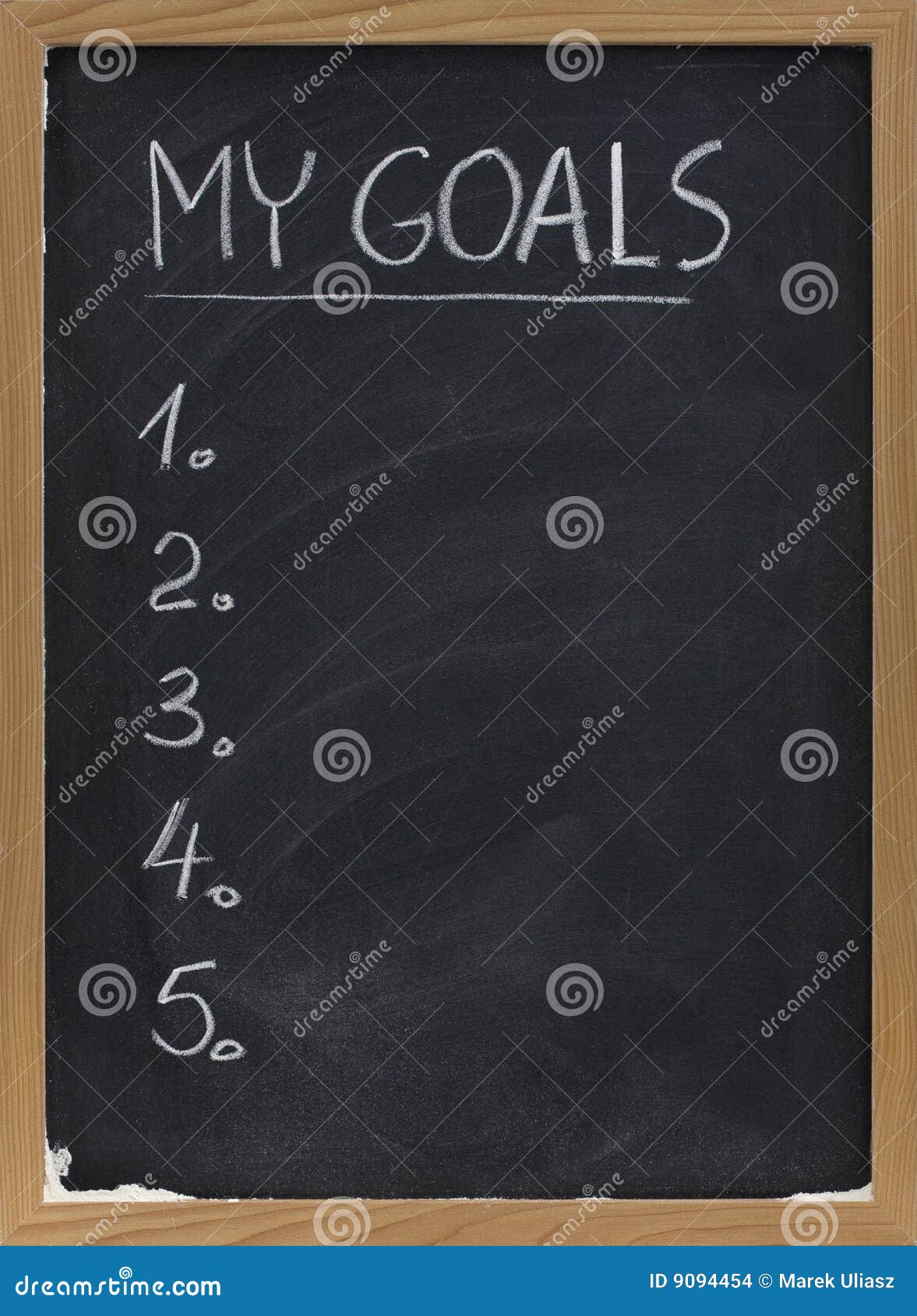 Mis Metas Enumeran En La Pizarra Foto de archivo - Imagen de pizarra ...