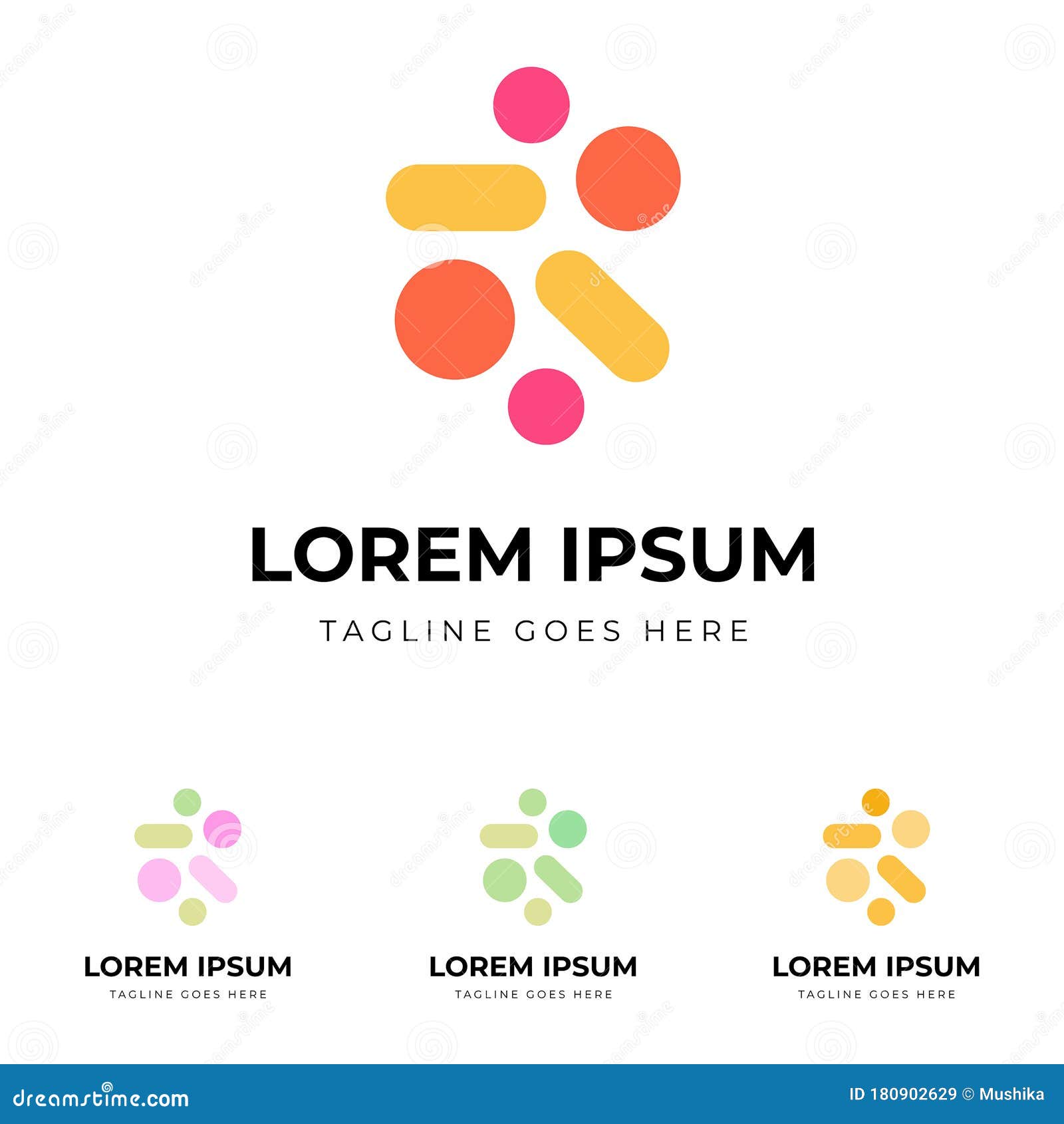 Set of Logo Identity for Pharmacy with Pastel Colorful Pills and ...