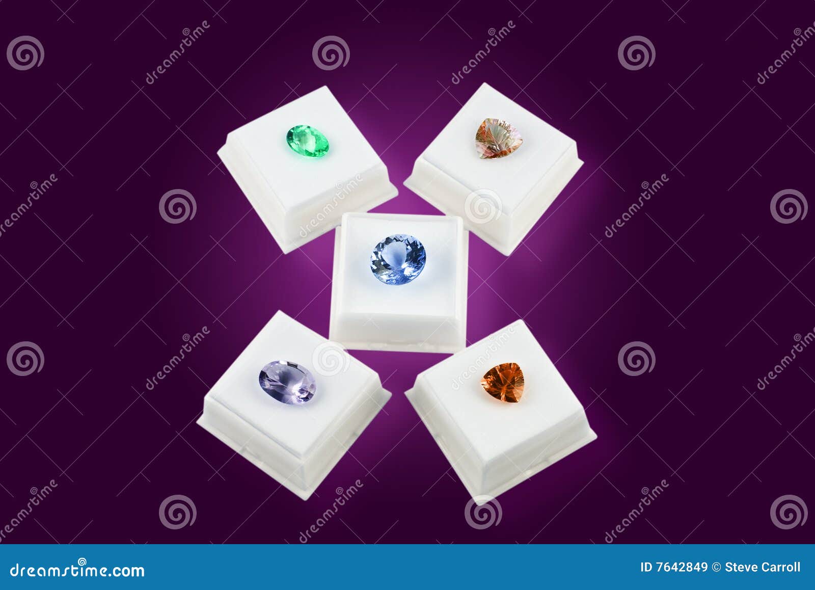Misc. Colored Gem Stones in White Boxes Stock Image - Image of clipping ...