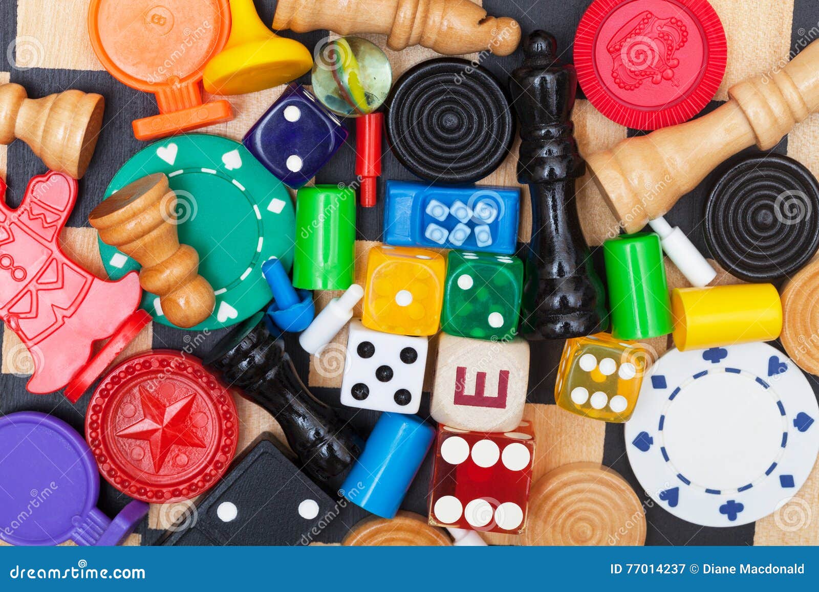 Miscellaneous Board Game Pieces Stock Image - Image of leisure, chips ...