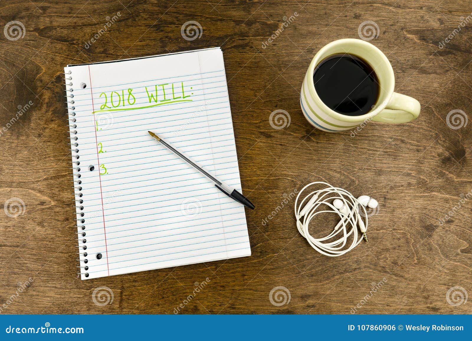 Miscellaneous Desk Items stock photo. Image of note - 107860906