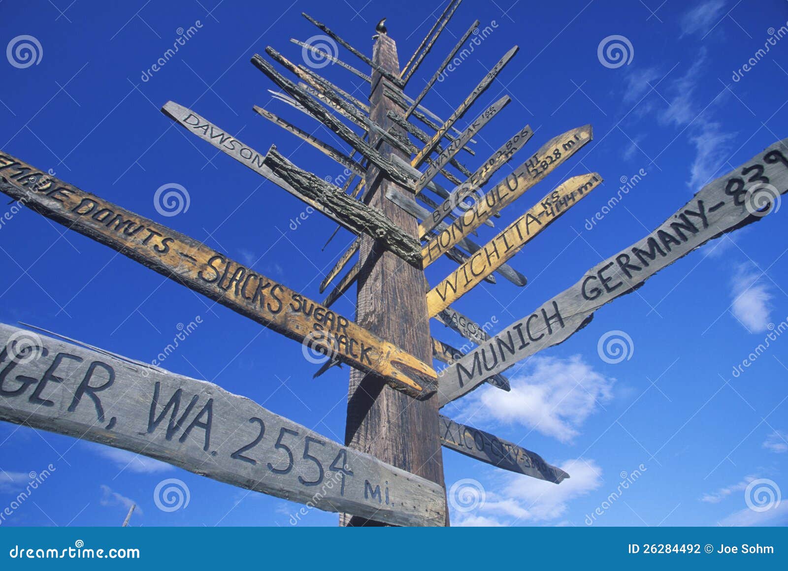 Miscellaneous Distance Signs Stock Photo - Image of town, center: 26284492