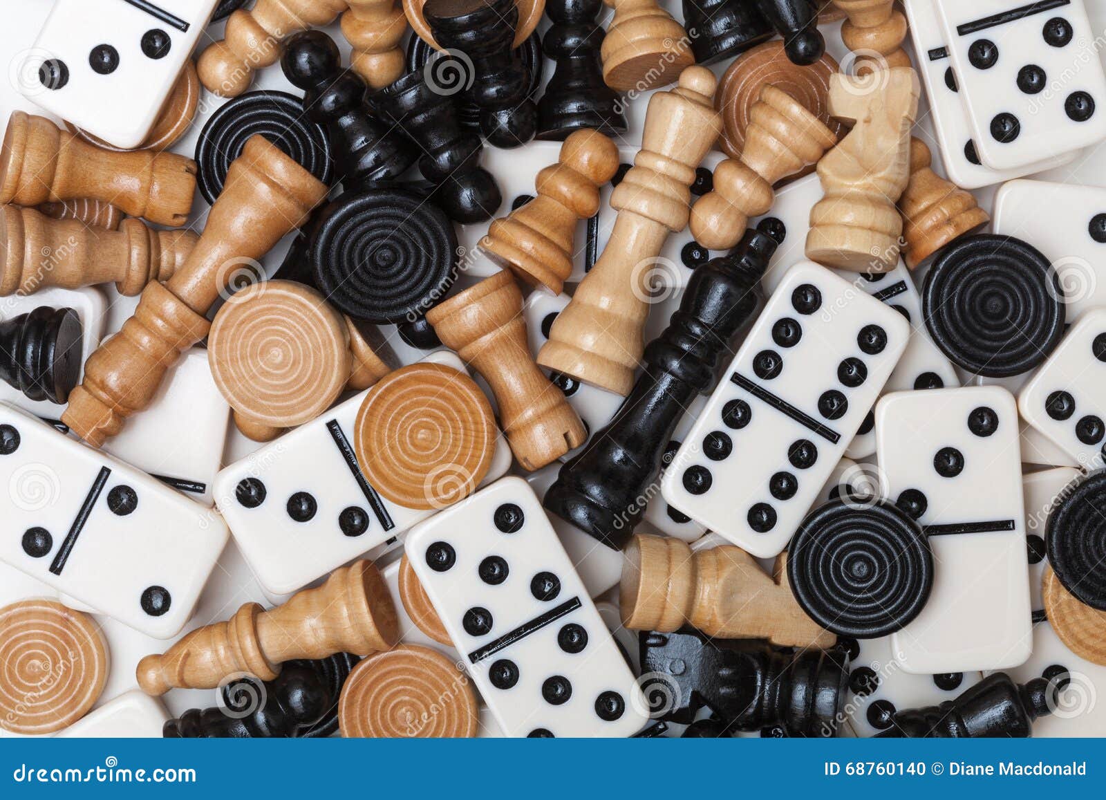 Miscellaneous game pieces stock photo. Image of wooden - 68760140