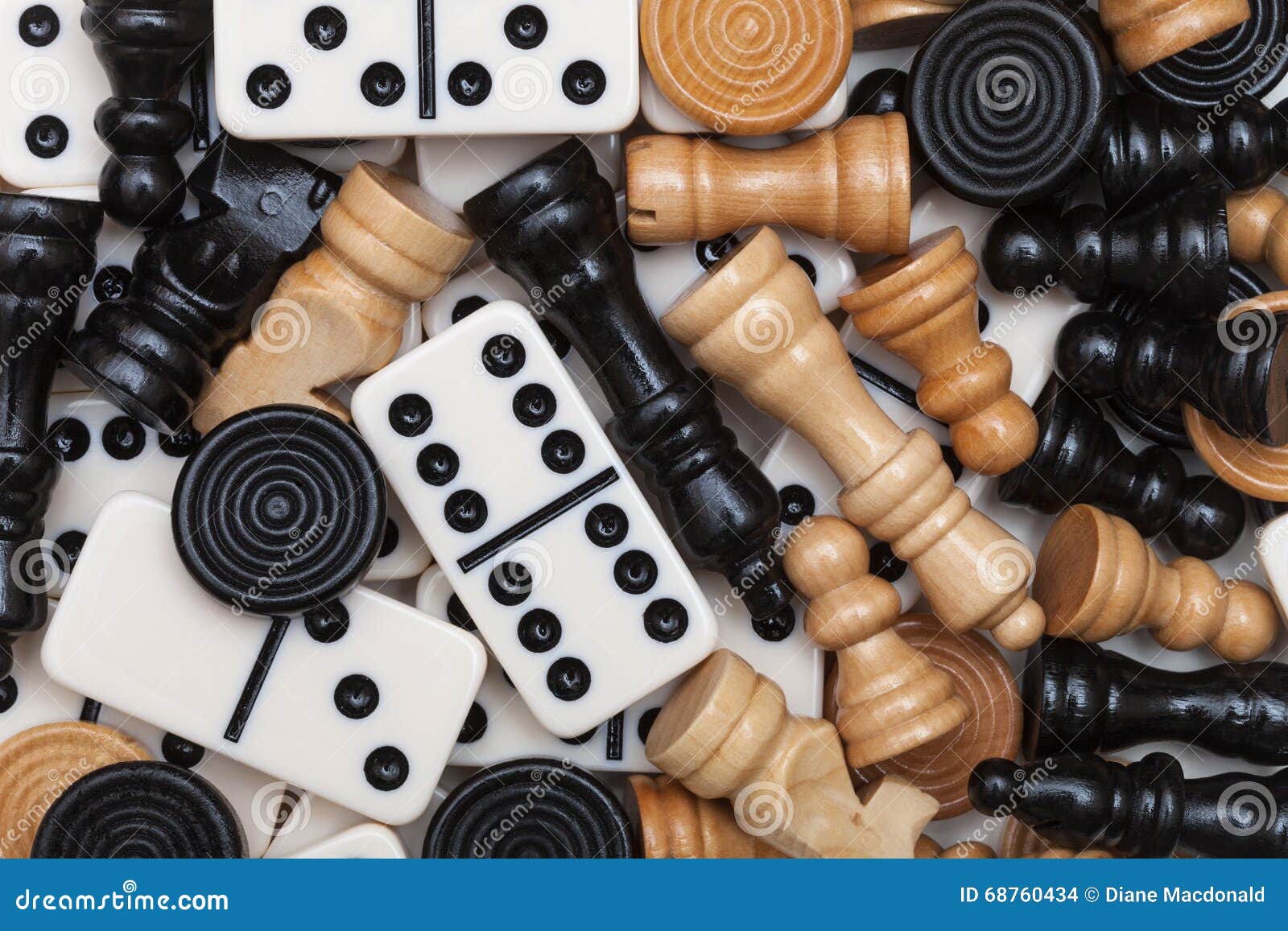 Miscellaneous game pieces stock photo. Image of checkers - 68760434