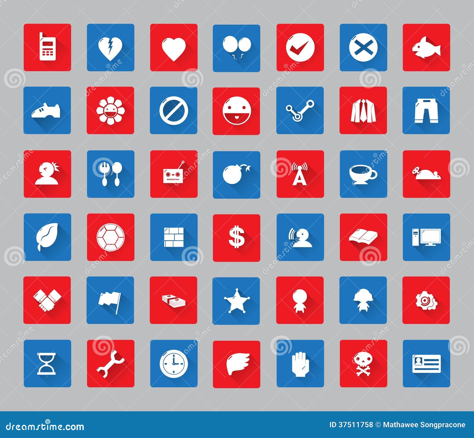 Miscellaneous Icon Set with Square Frame for Web and Mobile #03 Stock ...