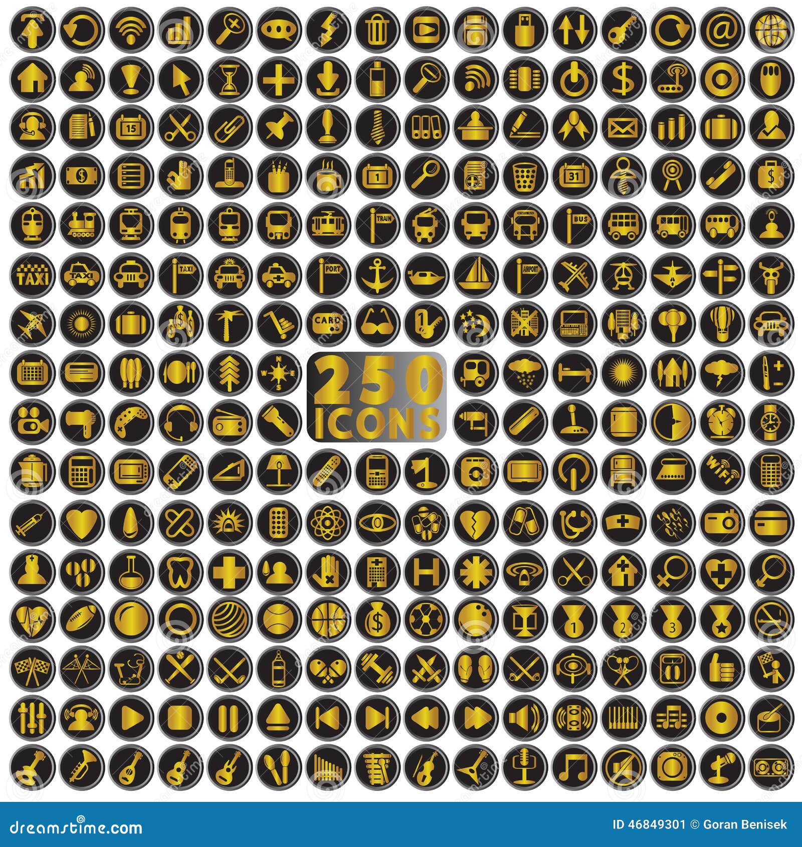 Miscellaneous icons stock vector. Illustration of auto - 46849301