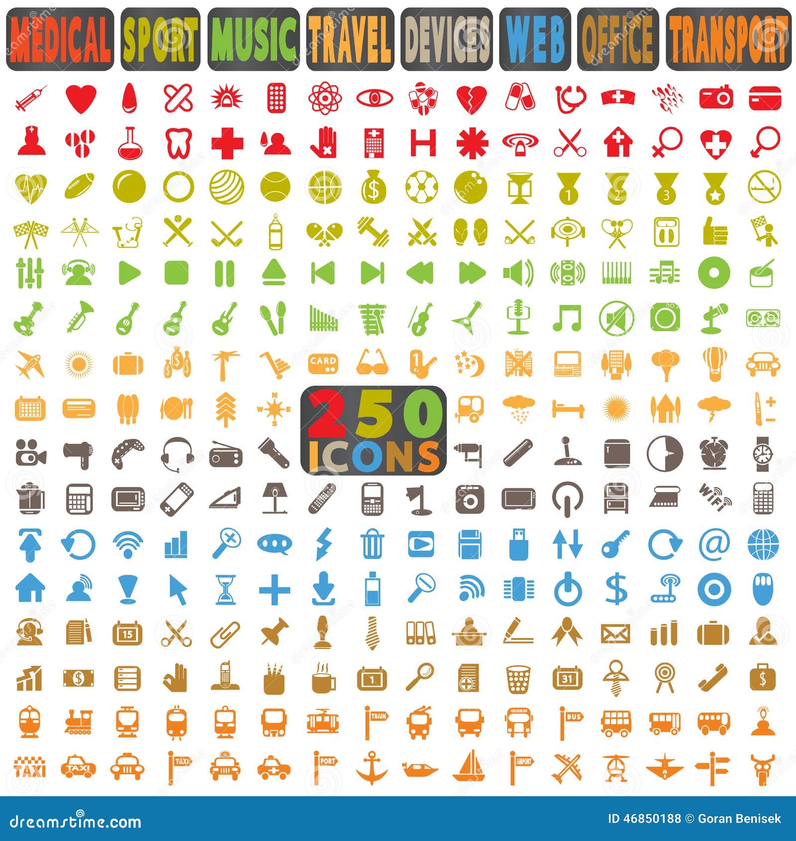 Miscellaneous Icons Stock Vector - Image: 46850188