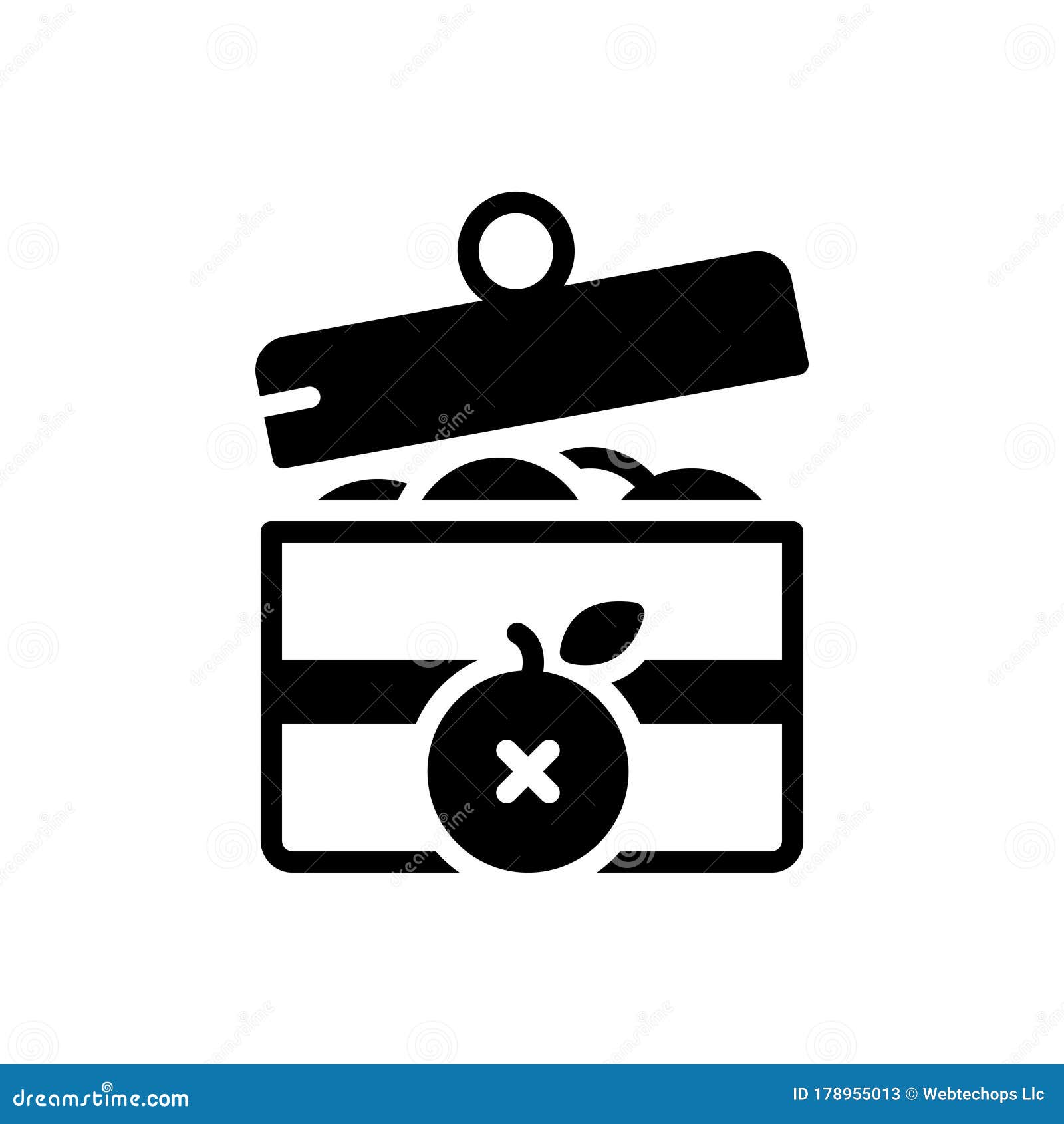 Black Solid Icon for Enough, Sufficient and Fruit Stock Illustration ...