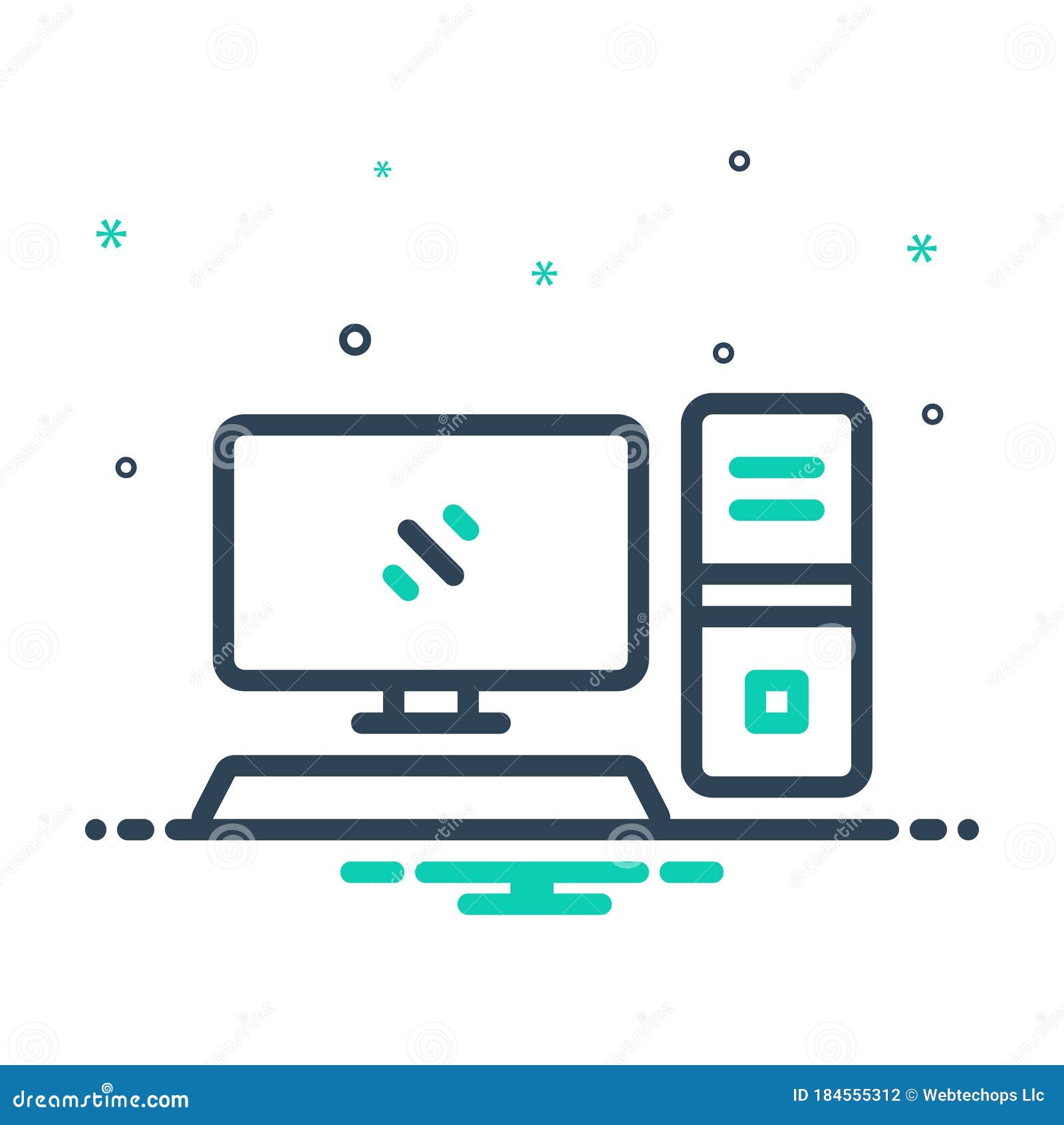 Mix Icon for Pc, Cpu and Computer Stock Illustration - Illustration of ...
