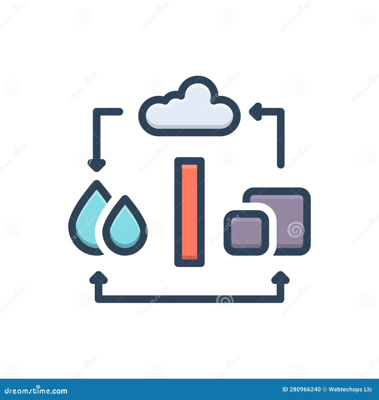 Color Illustration Icon for Matter, Condensation and Substance Stock ...