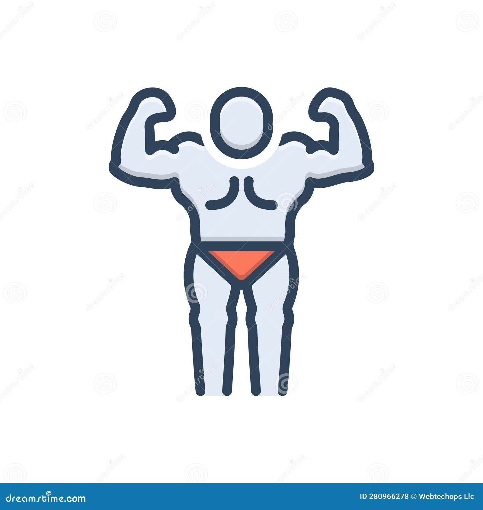 Color Illustration Icon for Armstrong, Bodybuilder and Workout Stock ...