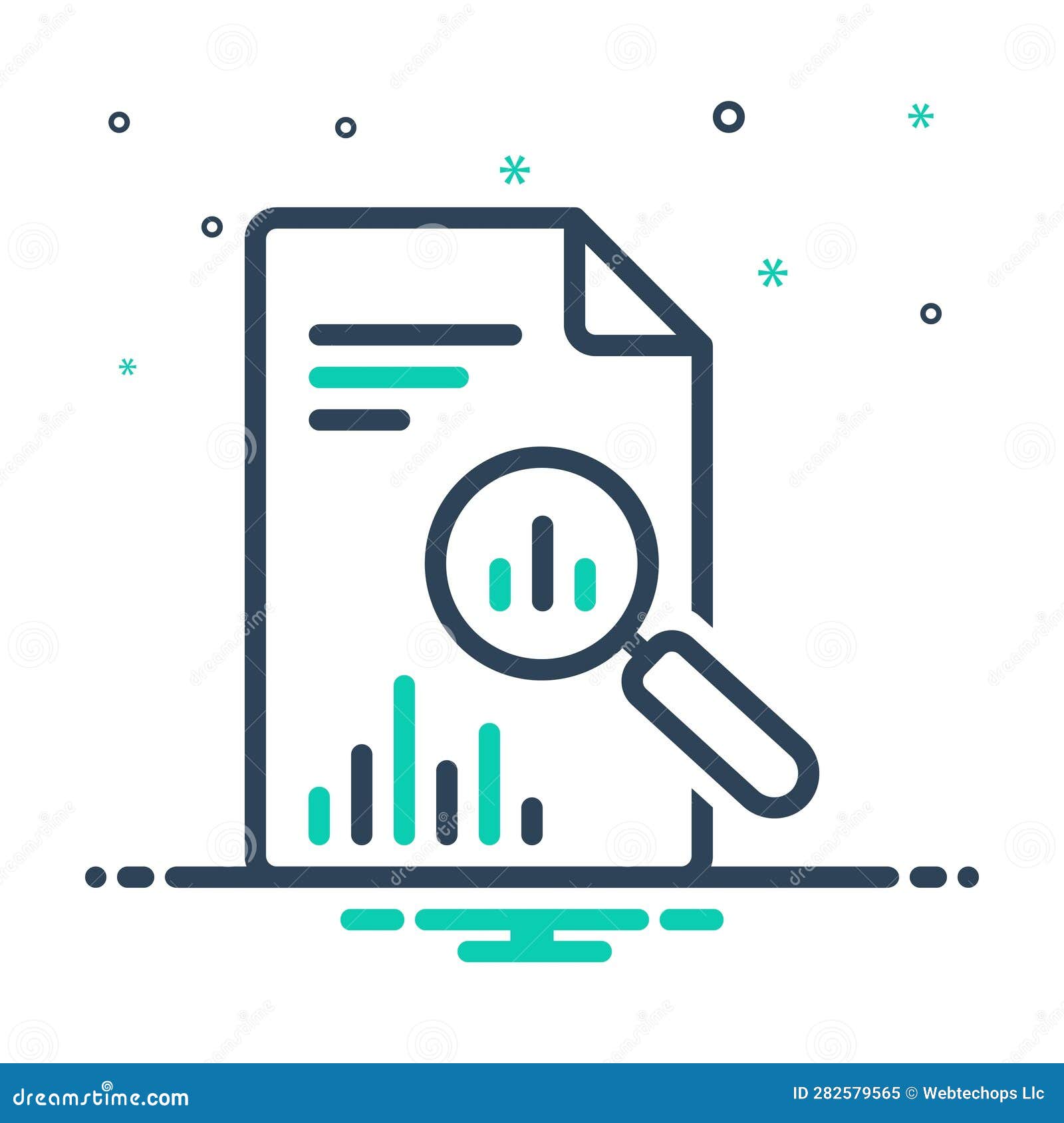 Mix Icon for Reporting, Document and Data Stock Vector - Illustration ...