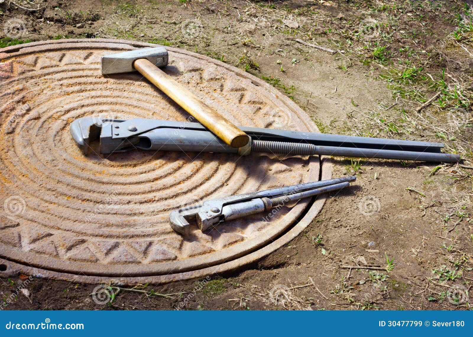 Miscellaneous Tools is on the Hatch Stock Image - Image of brown, hole ...