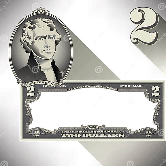 Miscellaneous Two Dollar Bill Elements Stock Vector - Illustration of ...