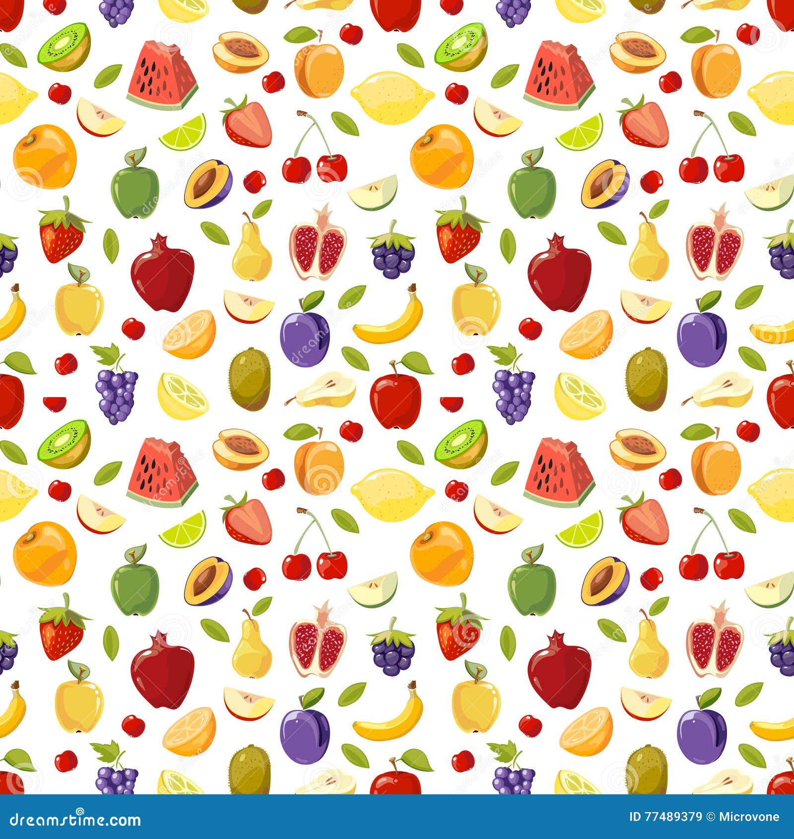 Miscellaneous Vector Fruits Seamless Pattern Stock Vector ...