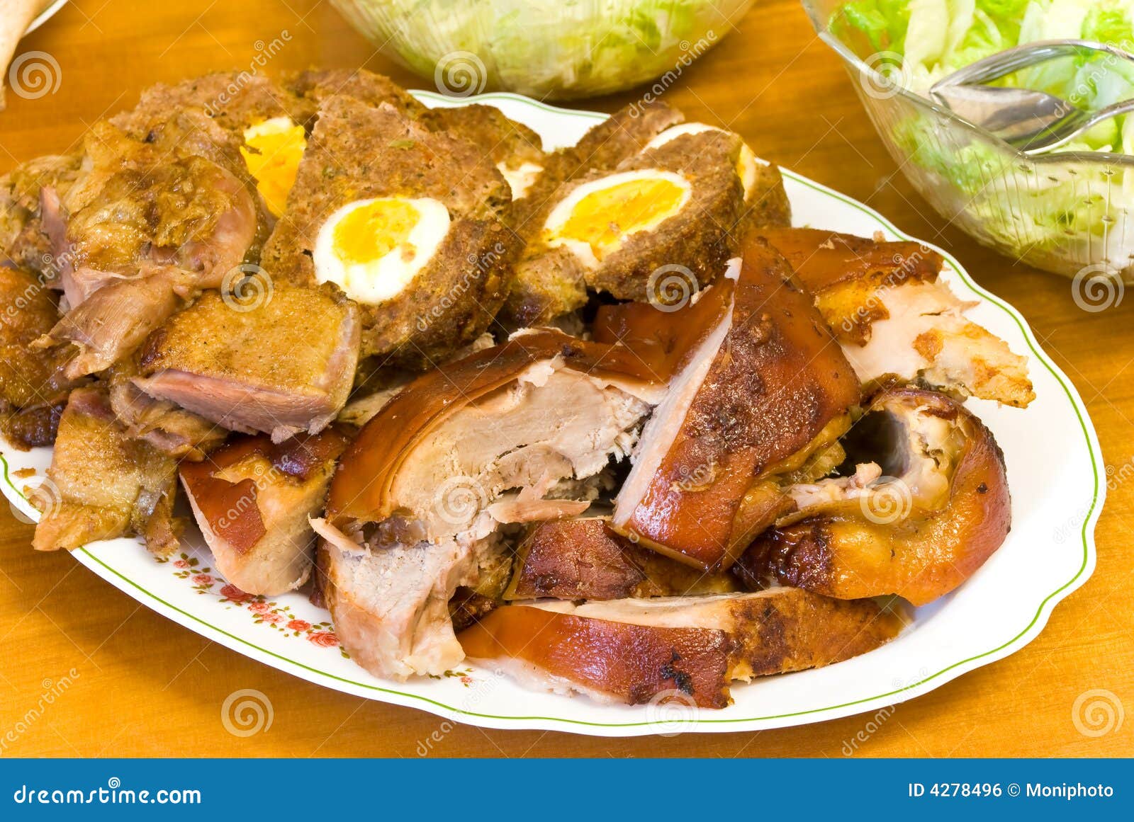 Misch-meat-roasted.pigling, Ente Und Hackfleisch Bild. Bild: 4278496