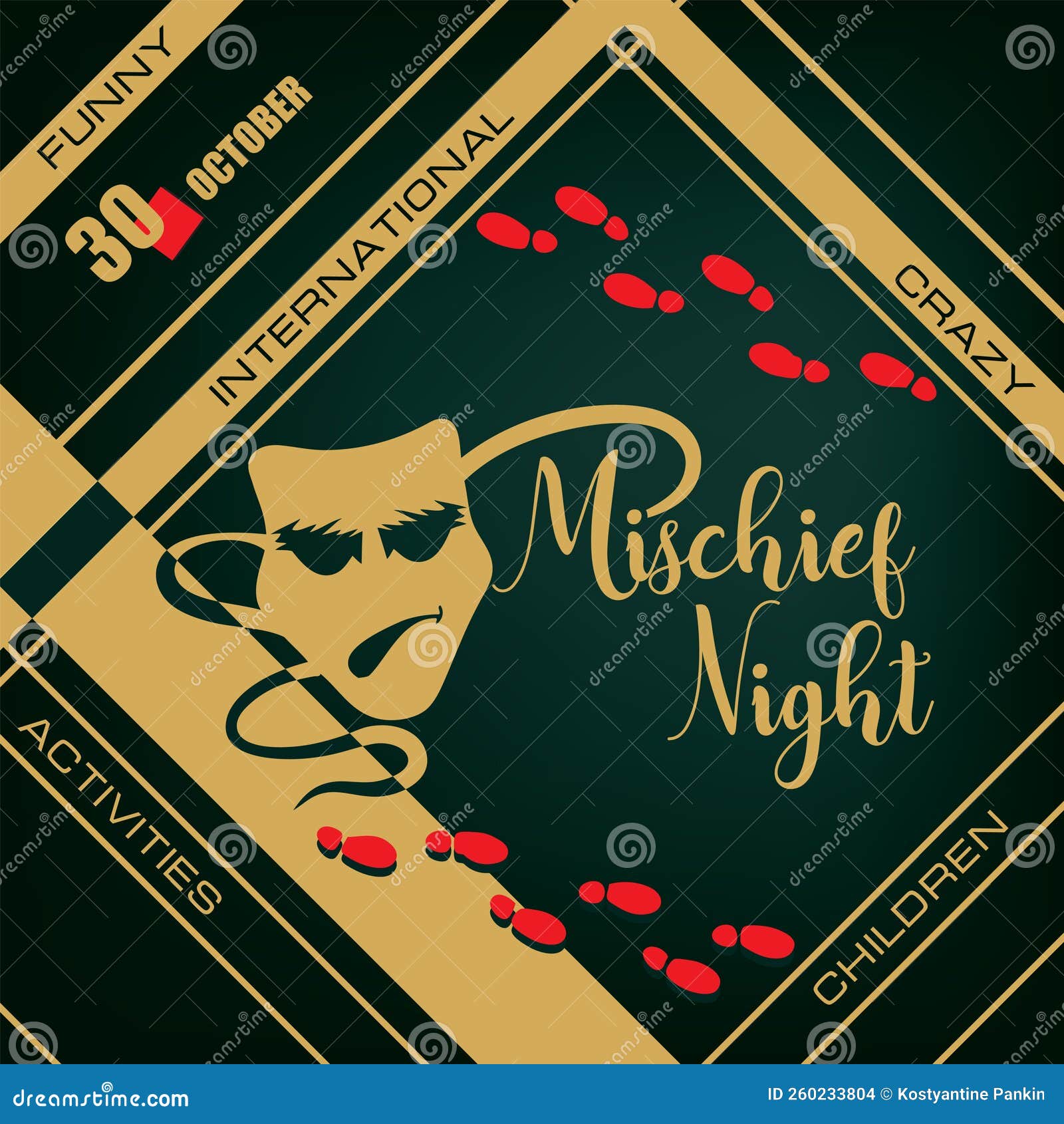 Mischief Night stock vector. Illustration of hobby, children - 260233804