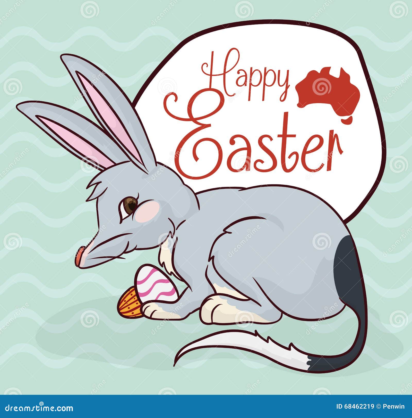 Mischievous Bilby with Chocolate Eggs in Easter Celebration, Vector ...