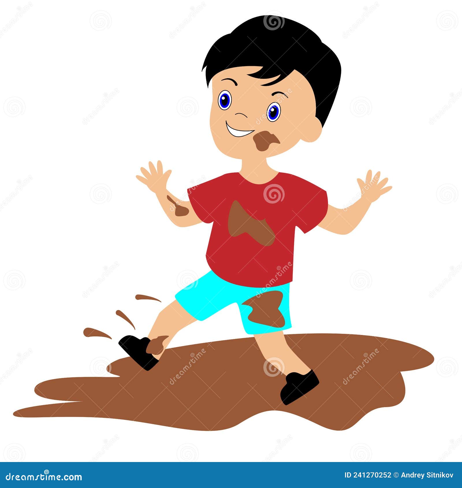 Muddy Puddle Child Silhouette Cartoon Vector | CartoonDealer.com #179712161