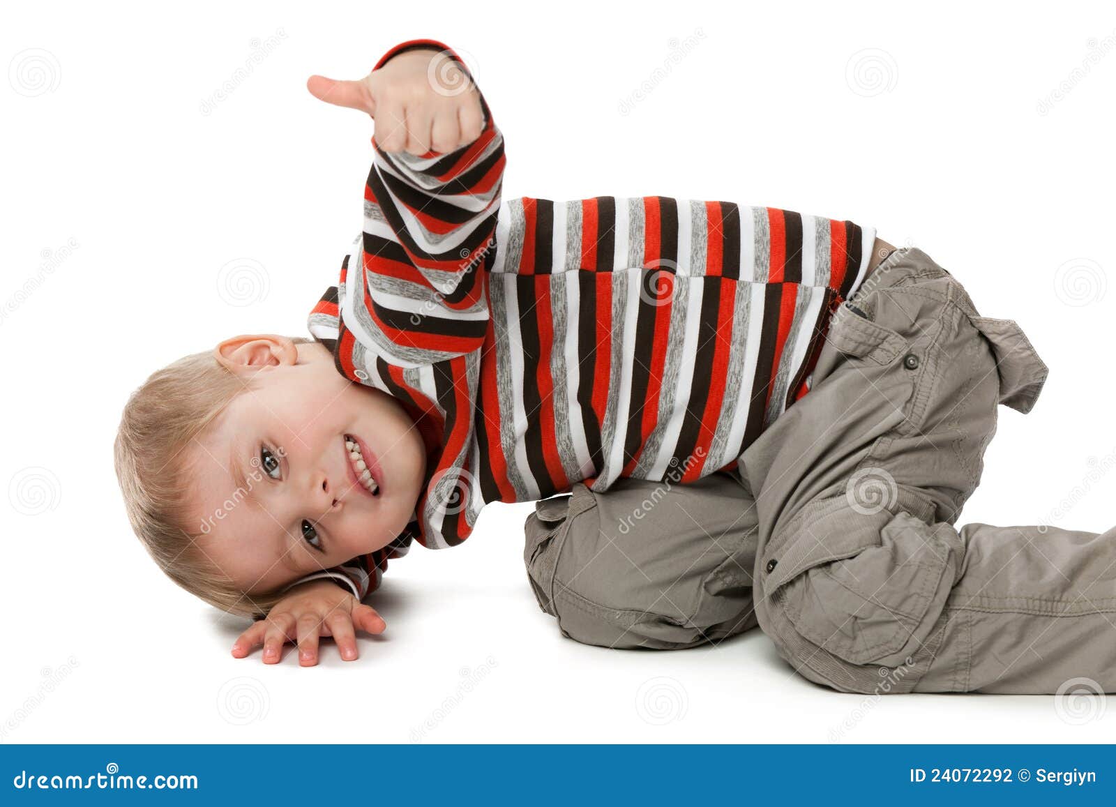 Mischievous Boy Shows His Thumb Up Stock Photo - Image of positivity ...