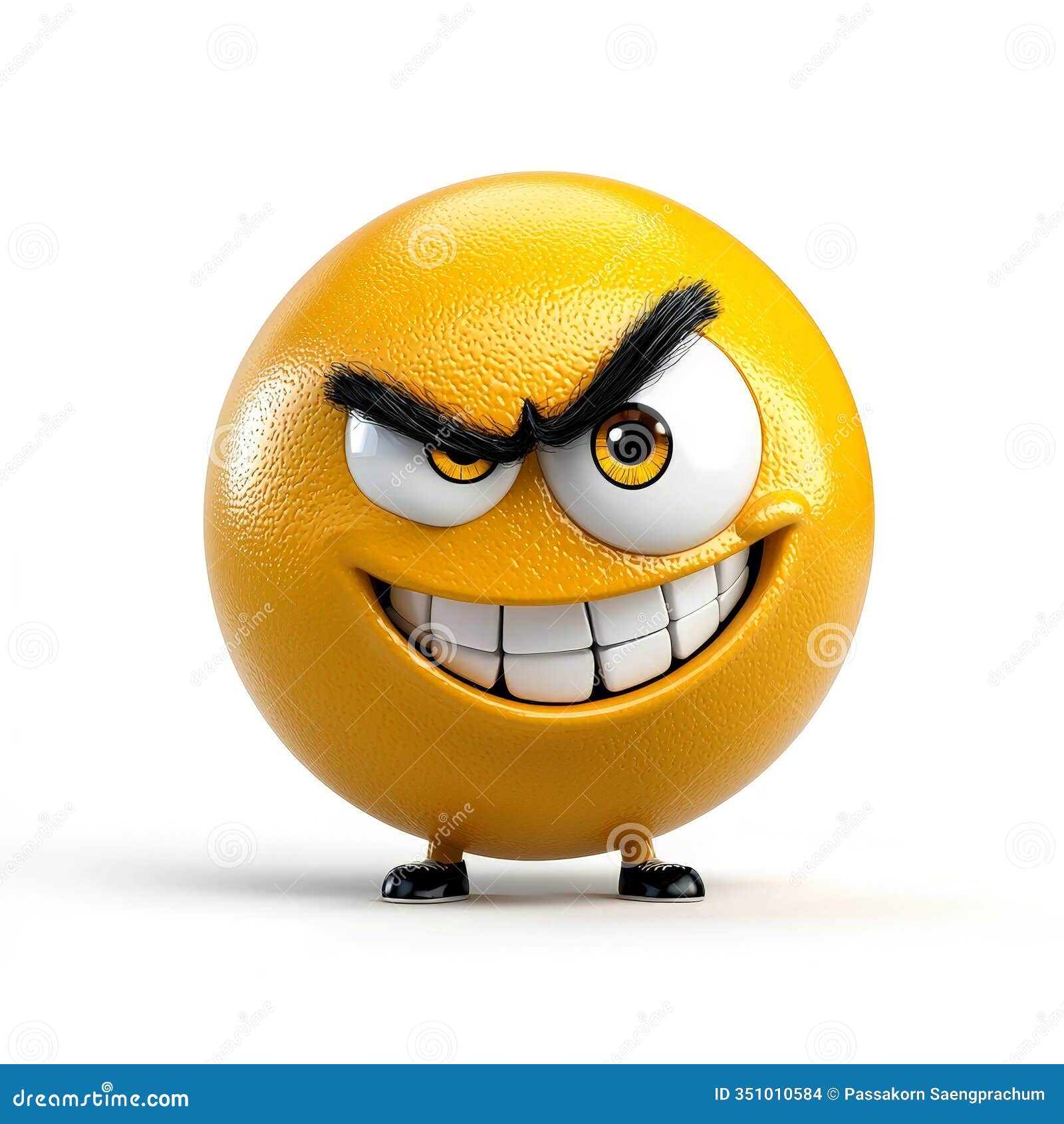 Mischievous Cartoon Face Smiling with Attitude Stock Illustration ...
