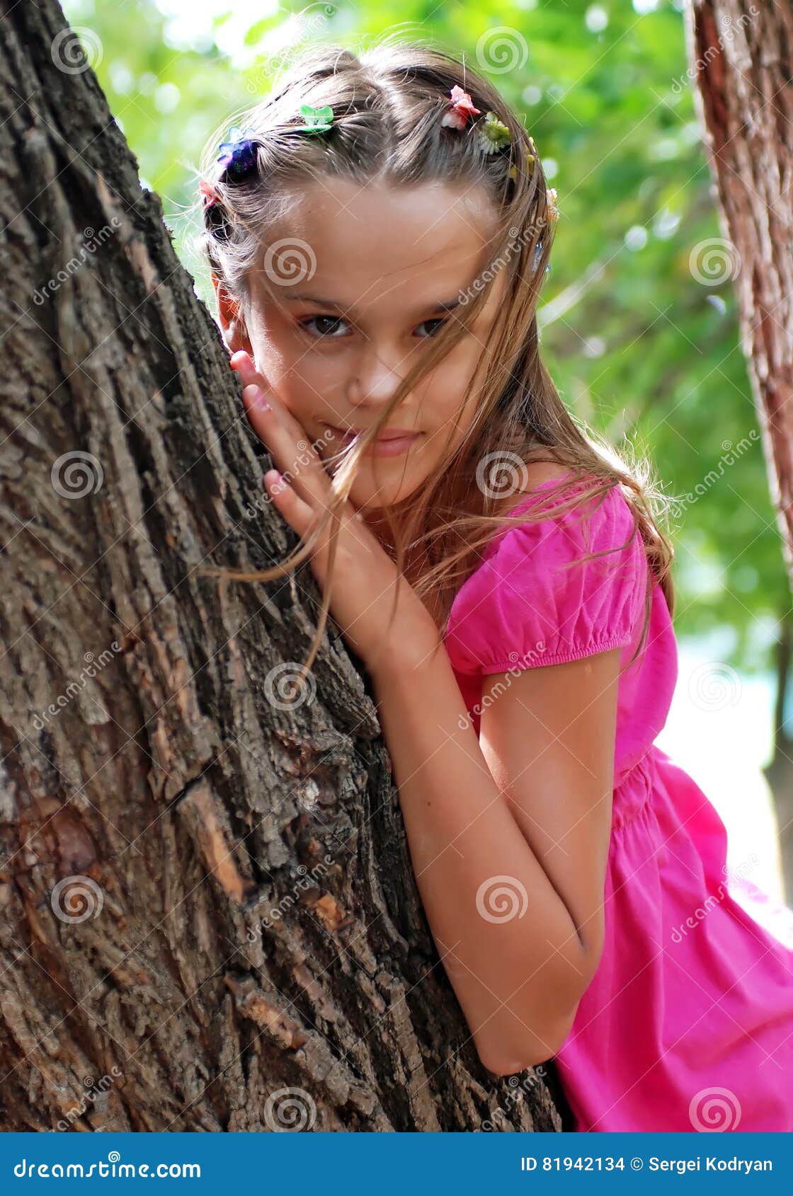 Mischievous girl stock photo. Image of model, braids - 81942134