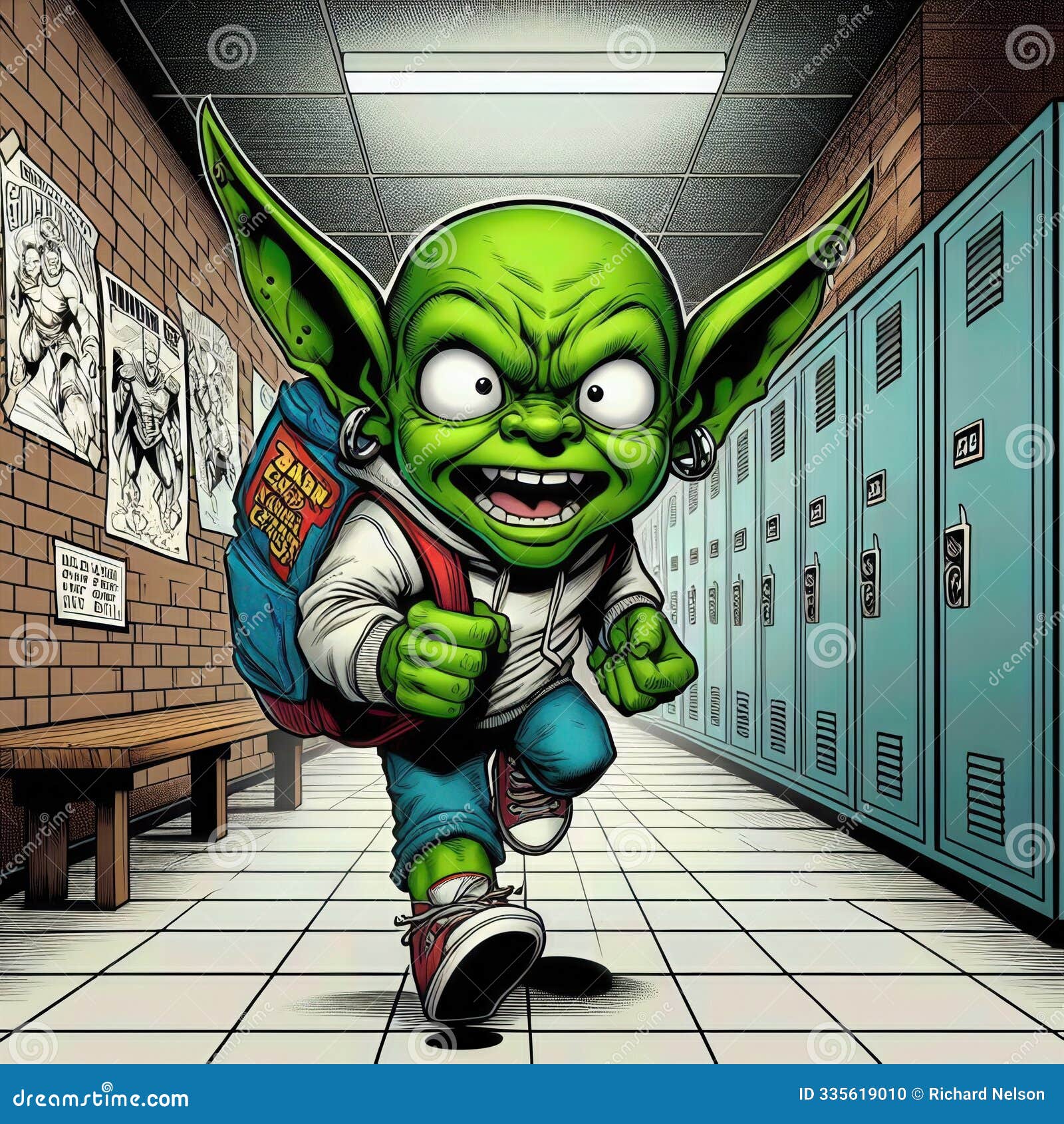Mischievous Goblin Student stock illustration. Illustration of features ...