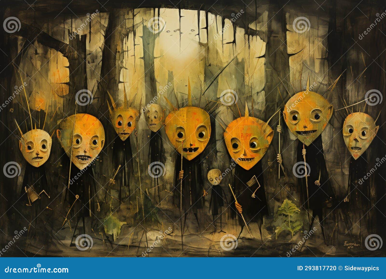 Mischievous Goblins Lurking in Shadowy Corners - Generative AI Stock ...