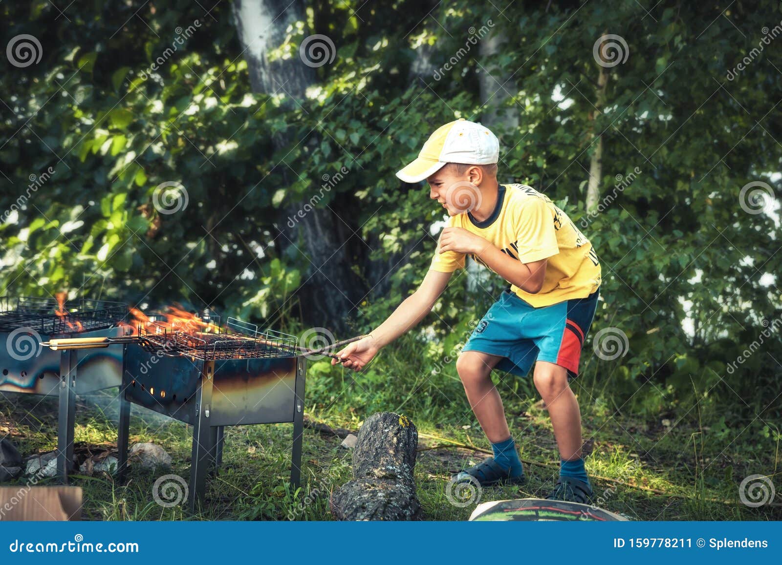 Mischievous Kid Boy Playing with Fire Concept Fire Safety Stock Image ...