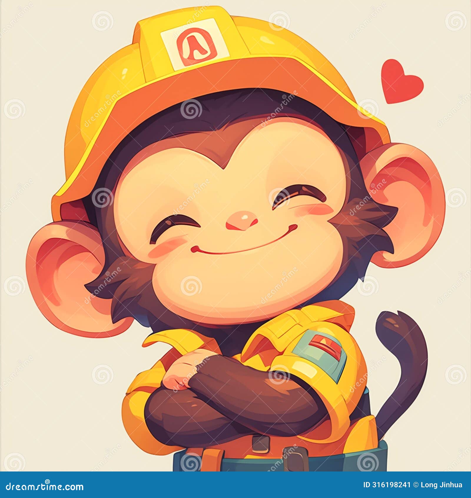 A Mischievous Monkey Sanitation Worker Cartoon Style Stock Vector ...
