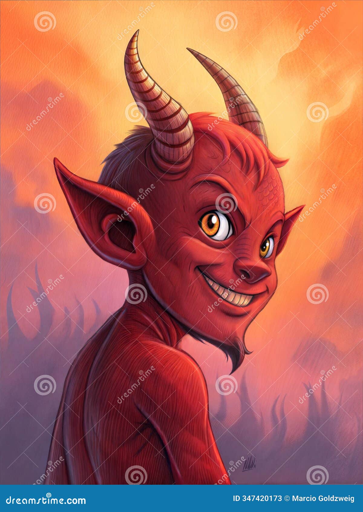 A Mischievous Red Devil Character Cartoon Art Styled. AI Generated ...