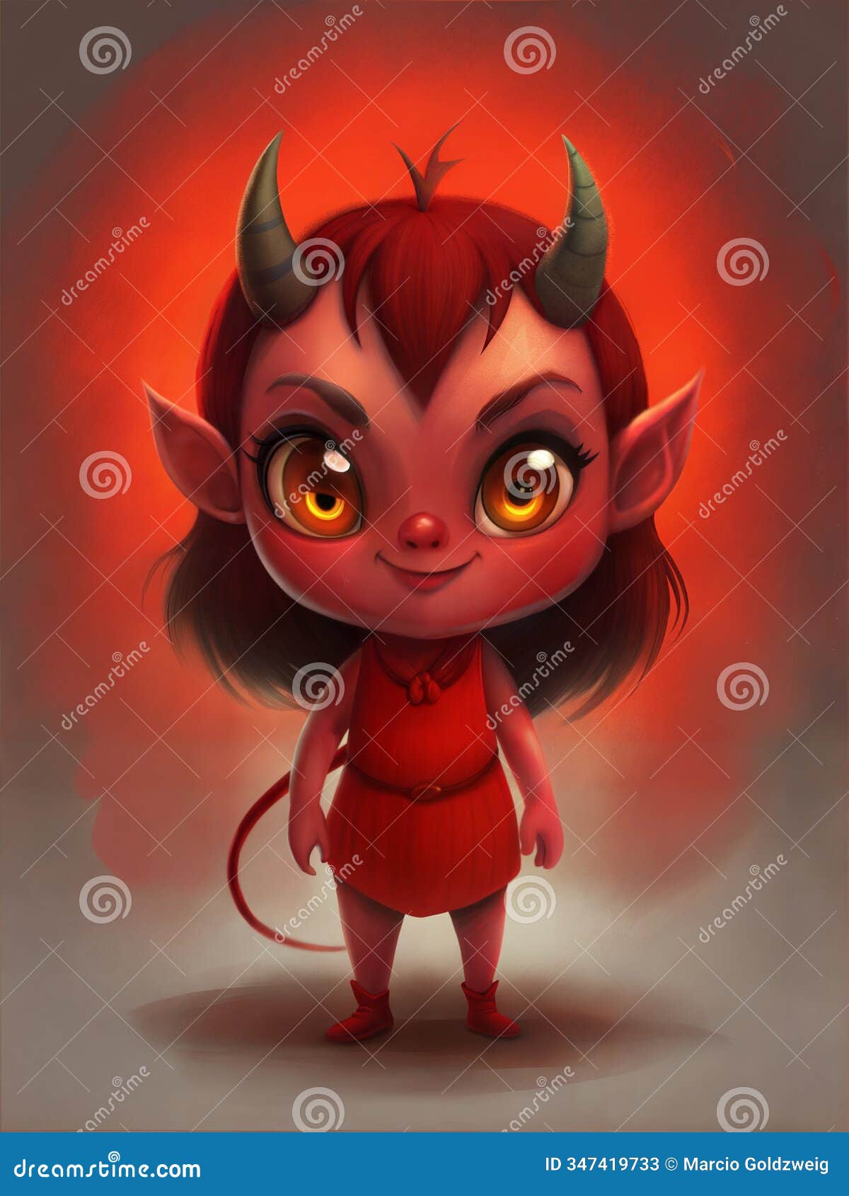 A Mischievous Red Devil Character in Cartton Art Style. AI Generated ...