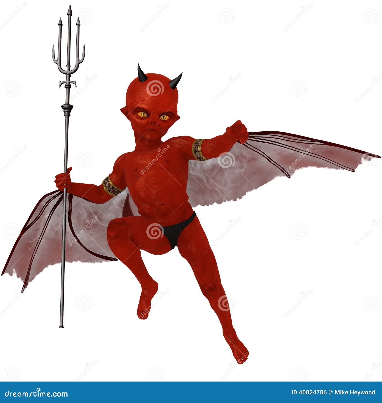 Mischievous Red Skinned Winged Imp Stock Photo - Illustration of ...