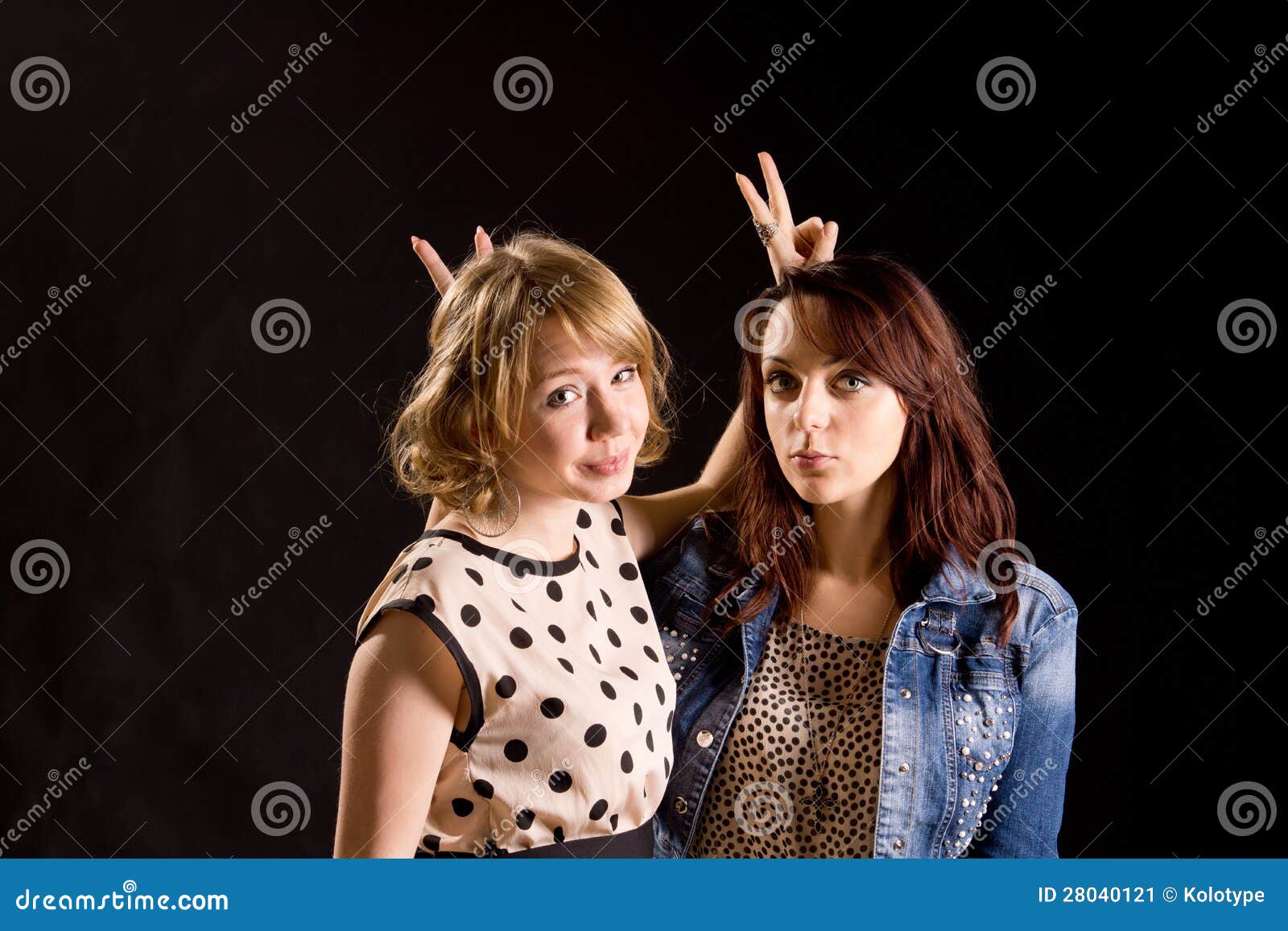 Mischievous young women stock image. Image of expression - 28040121