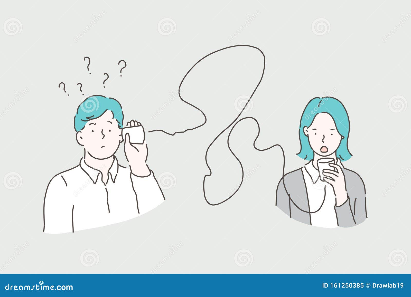 Miscommunication, Tin Can Communication Concept Stock Vector ...