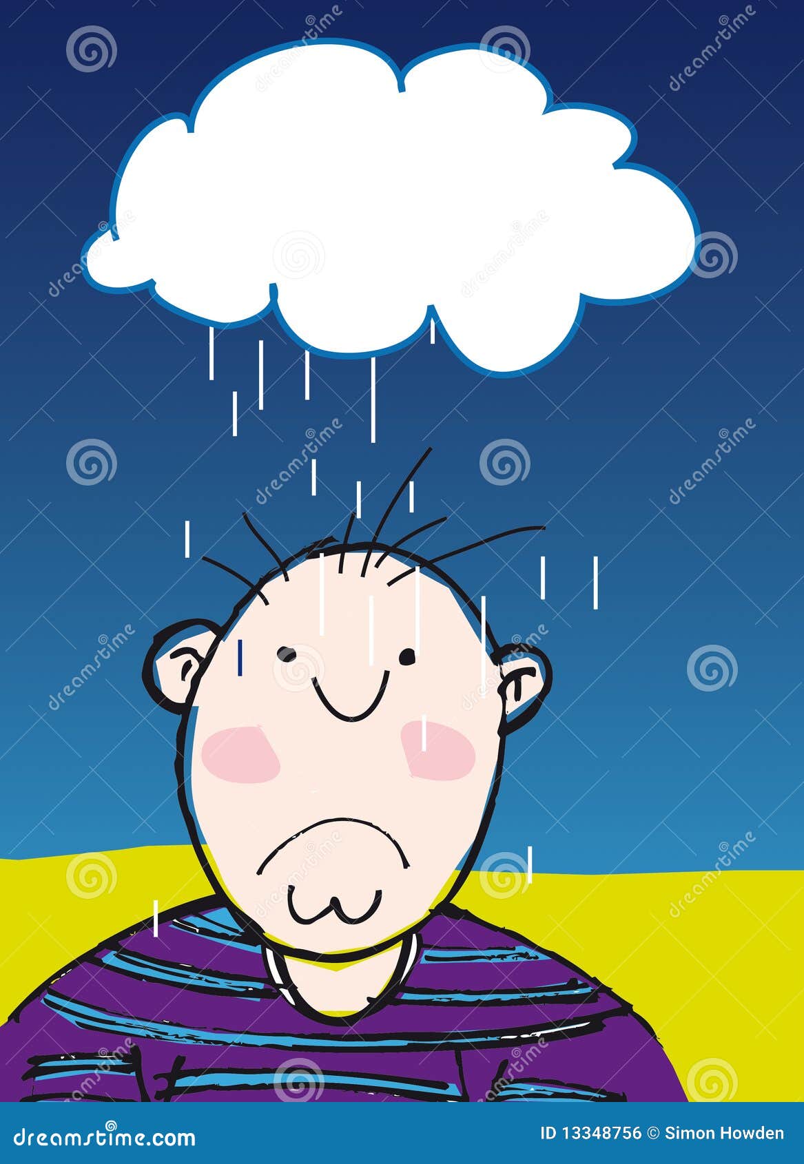 Miserable Boy stock illustration. Illustration of message - 13348756