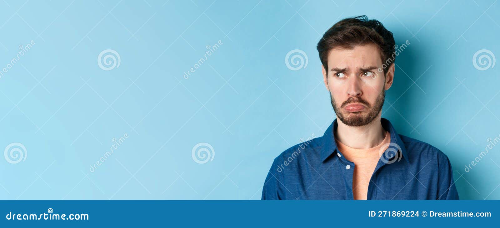 Miserable and Disappointed Guy Acting Childish, Sulking and Looking ...