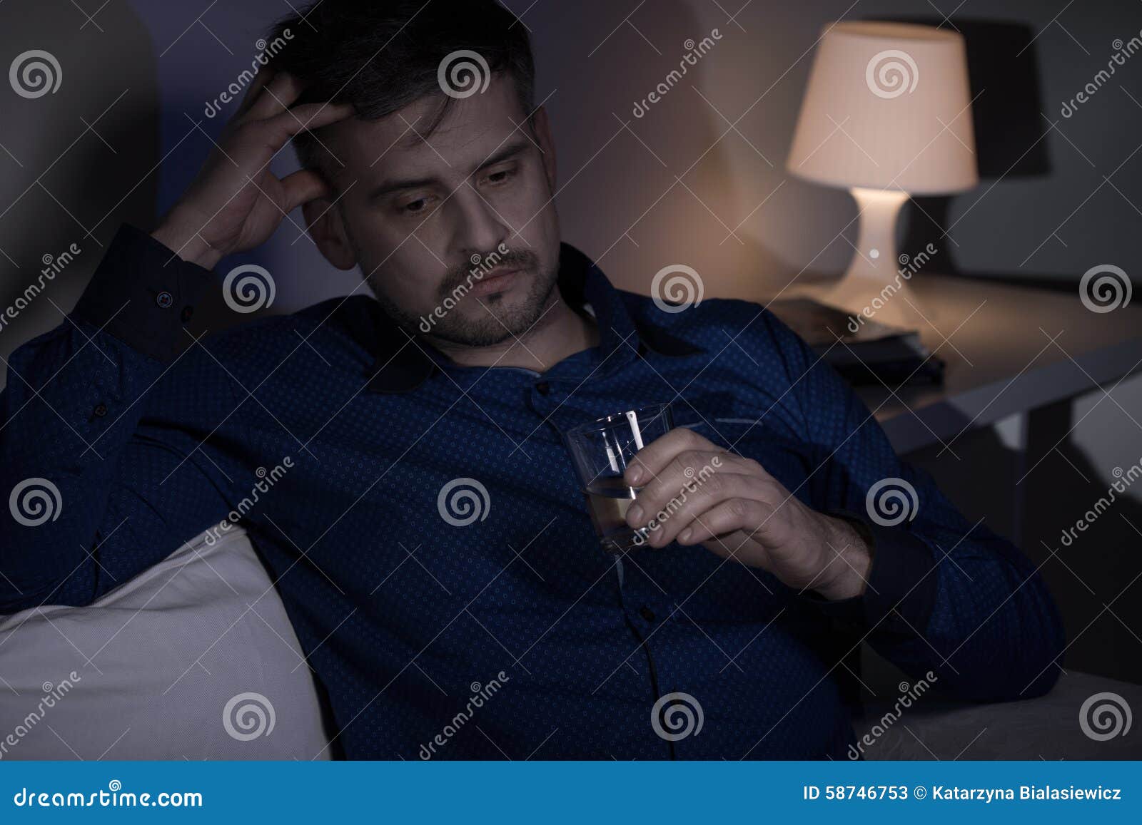 Miserable Man Drinking Alcohol Stock Image - Image of depression ...