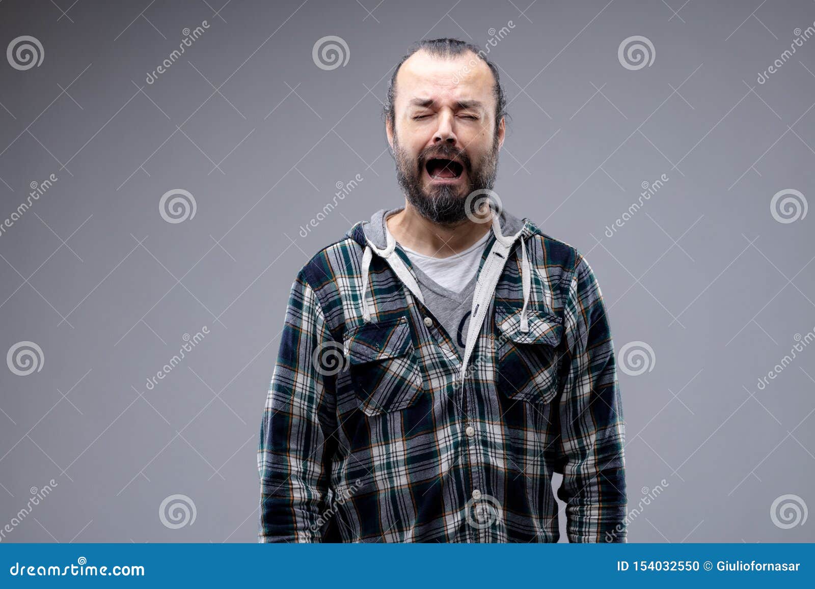 Miserable Tearful Man Wailing and Crying Stock Photo - Image of casual ...