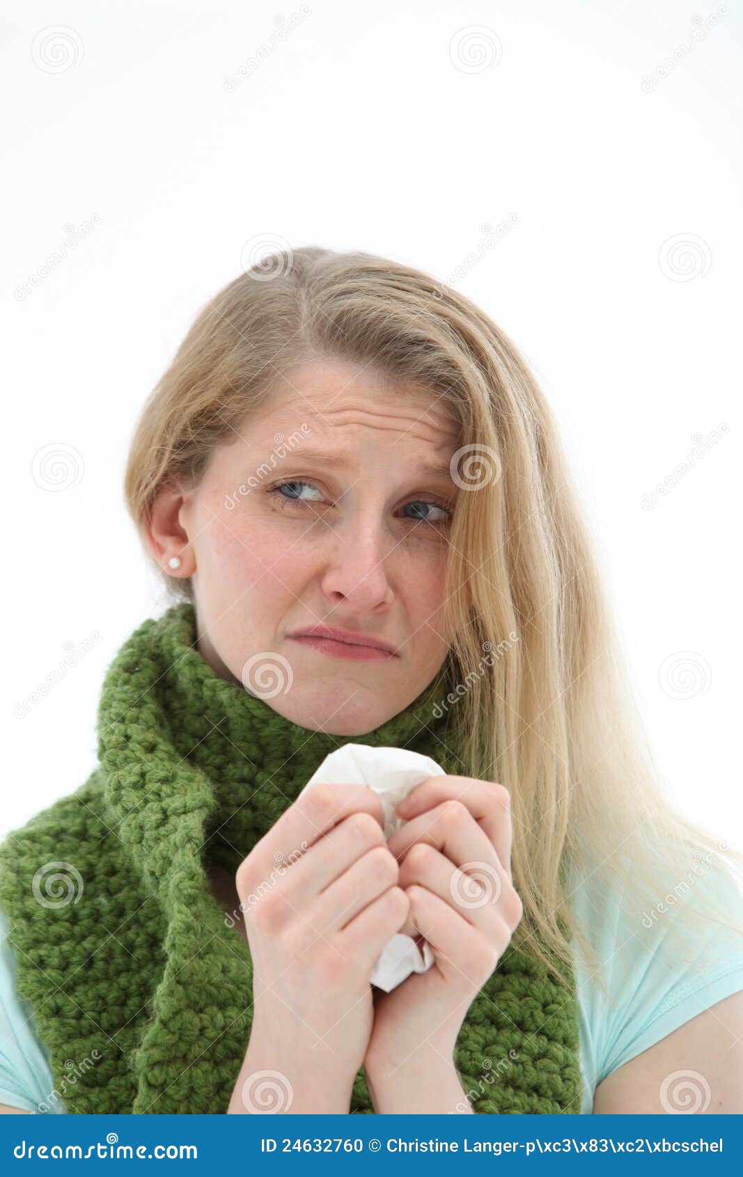 Miserable Woman with the Flu Stock Photo - Image of sick, chills: 24632760