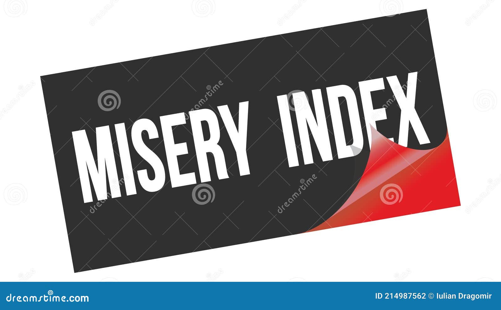 MISERY INDEX Text on Black Red Sticker Stamp Stock Illustration ...