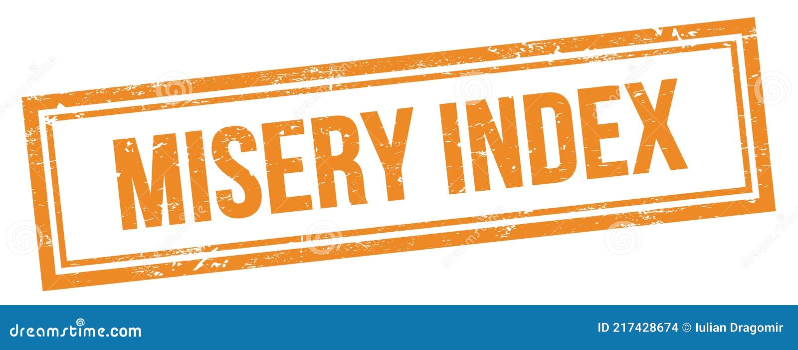 MISERY INDEX Text on Orange Grungy Vintage Stamp Stock Illustration ...