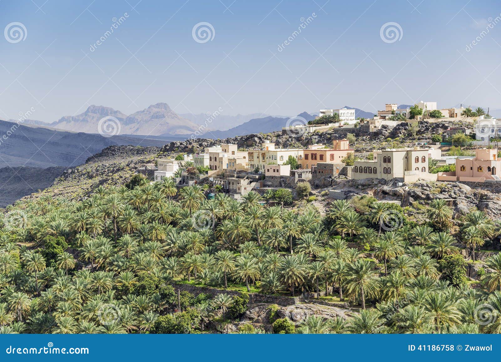 Misfah Abreyeen stock photo. Image of tourism, blue, misfah - 41186758